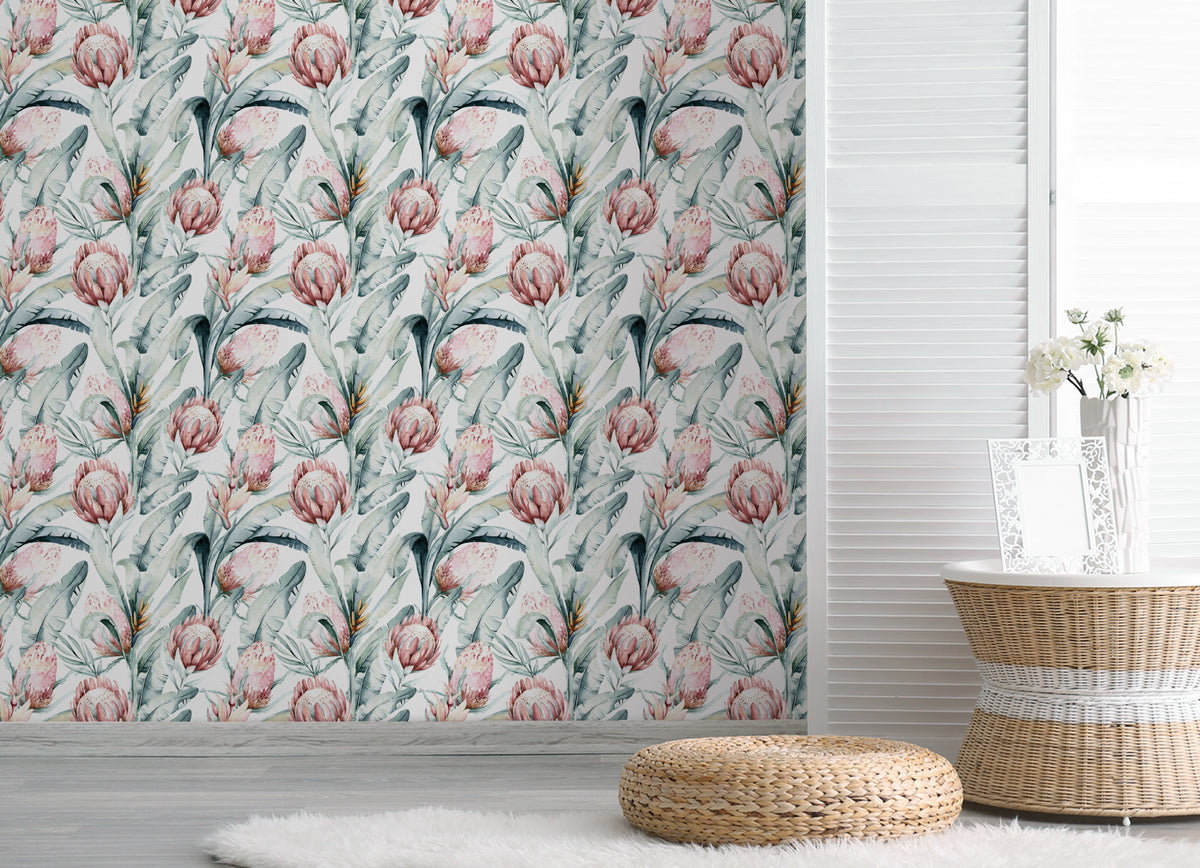 Scarlet Blossom Trails Wallpaper – Moose Accents