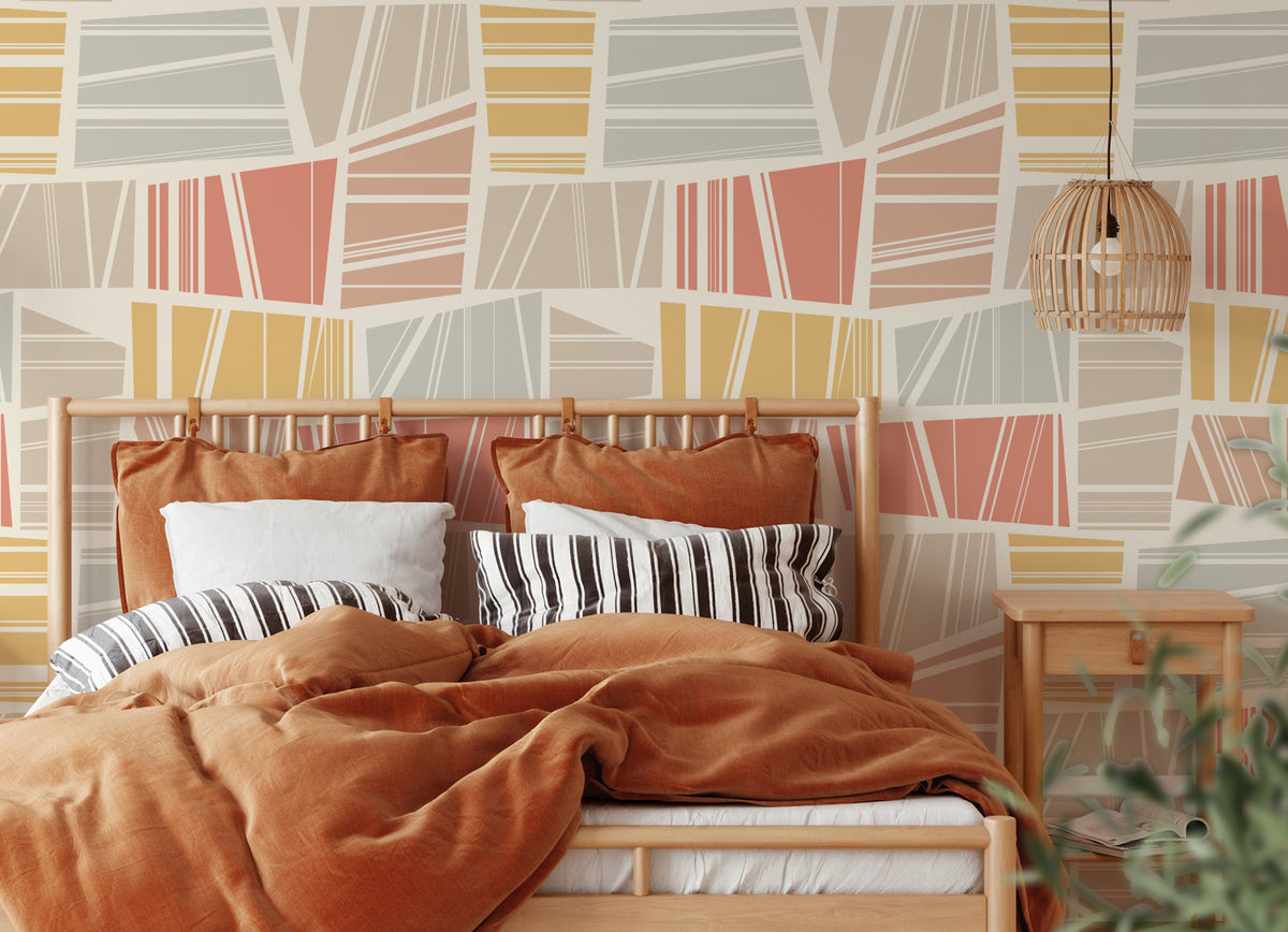 Modern Blocks Wallpaper – Moose Accents